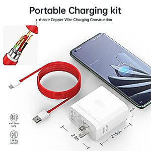 for Oneplus 11 10 Pro Charger 80W, Warp Charger SuperVooc 65W Wall Block for Oneplus 9 Pro 10T 10R 8T 8 7T 7 Pro Nord 2T CE 2 Lite N20 N10 9R Ace 6T Dash Charge One Plus Fast Charging 6.6ft Cable