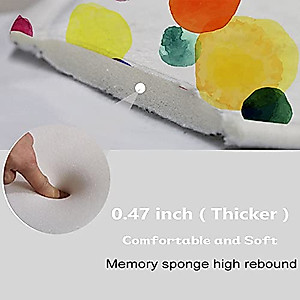 TheBlackSpot Colorful Cartoon Polka Dot Bathroom Rugs Bath Mat Sets 3 Piece Memory Foam Anti Slip Absorbent Mats,U-Shaped Contour Shower Mat