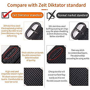 Zeit Diktator Watch band Compatible with Garmin forerunner 220/230/235/620/630/735XT/235 Lite,nylon smart watch replacement band,optional color (Black)