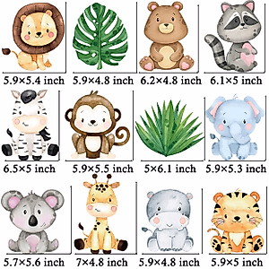 24Pcs Jungle Animals Centerpiece Sticks Safari Animal Table Toppers for Jungle Birthday Party Zoo Animals Baby Shower Supplies Safari Party Decoration