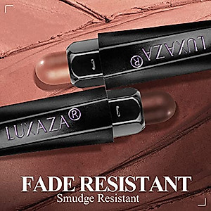 LUXAZA 6 PCS Brown and Neutral Metallic Eyeshadow Stick Sets,All Matte No Shimmer Creamy Pencil Crayon,Eye Brightener Stick,Waterproof Long Lasting Highlighter Makeup Set 1