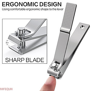 1 Pack Stainless Steel Nail Clippers Set, Professional Fingernail & Toenail Clippers for Thick Nails Perfect, Nail Cutter and Cuticle Trimmer for Men & Women