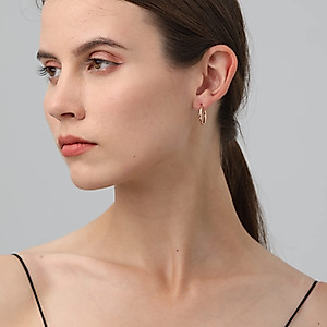 10 Pairs Gold Hoop Earrings for Women Small Stainless Steel Hypoallergenic Earrings Set Mens Unisex Nickel Free 10MM-18MM