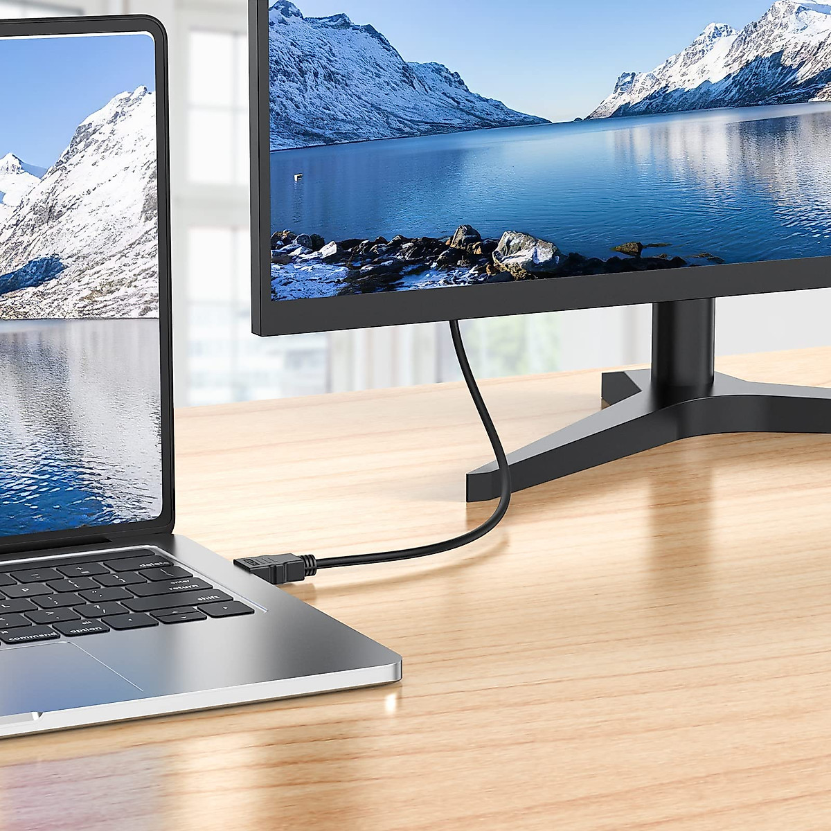 HDMI to VGA Cable 3FT, Uni-Directional Computer HDMI to VGA Monitor 3-Feet Video Cord (Male to Male) Compatible for Raspberry Pi, Roku,Computer, Desktop, Laptop, PC, Monitor, Projector, HDTV and More