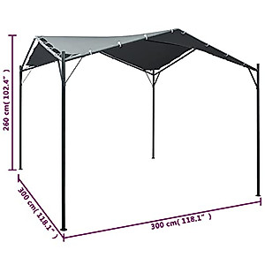 Barbecue Pavilion Terrace Gazebo Outdoor Gazebo Gazebo Pavilion Tent Canopy 9.8ft x9.8ft Steel Anthracite for Backyard Patio Lawn Garden