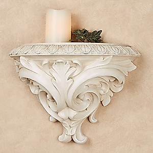 Touch of Class Clareville Antique White Acanthus Leaf Wall Shelf | Victorian Style Decor