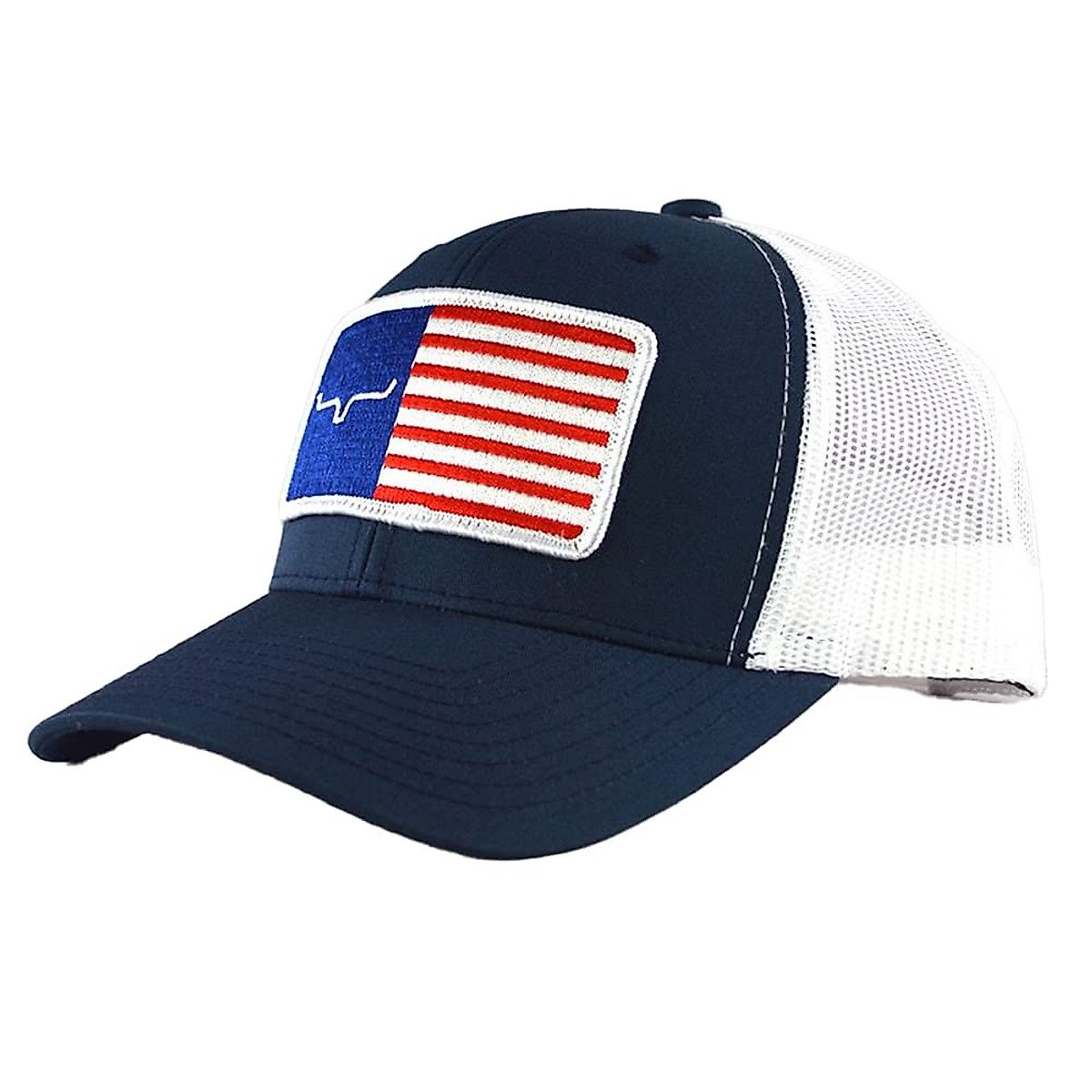 Kimes Ranch Adjustable Snapback Hat American Trucker - Navy/White