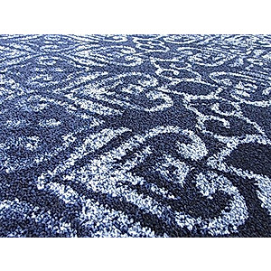 Unique Loom Del Mar Collection Area Rug - Jennifer (10' 6" x 16' 5" Rectangle, Blue/ Navy Blue)