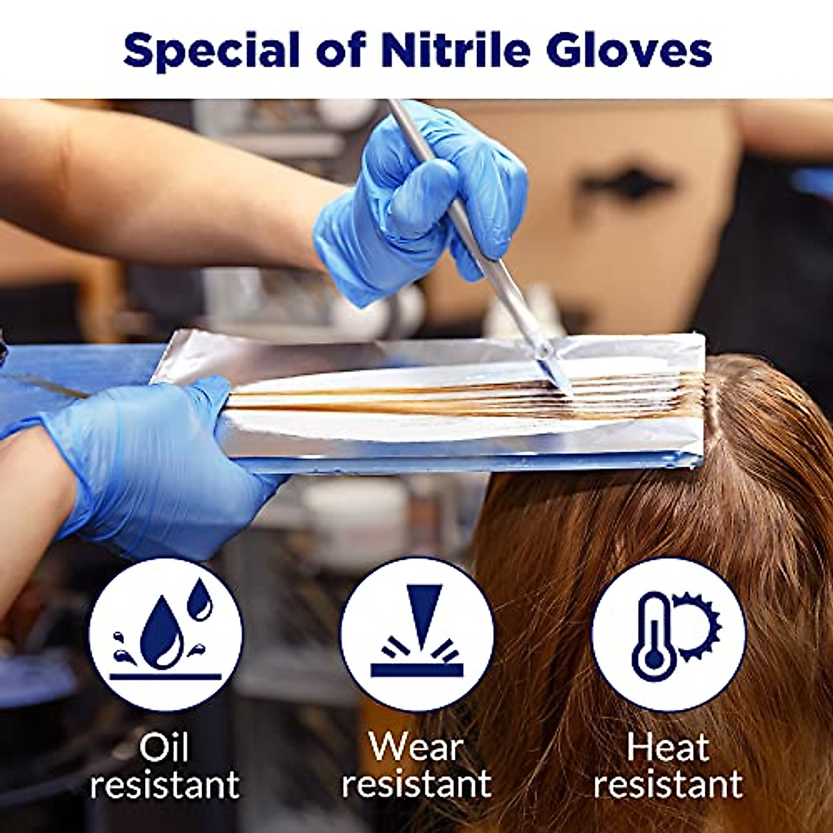 Membrane Solutions Nitrile Gloves Large 100 Count, Disposable Exam Gloves, Blue, Powder/Latex Free, Non-Sterile, 4 Mil Lightly Textured, Home (1 Box)