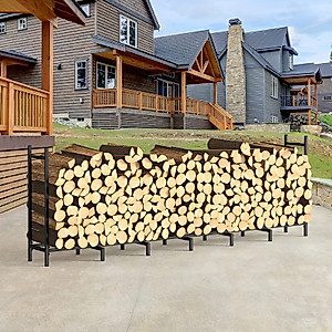 LIANTRAL 8Ft Firewood Rack Outdoor, Upgrade Firewood Rack Stand Log Holder for Fireplace Wood Storage Stacker Outside