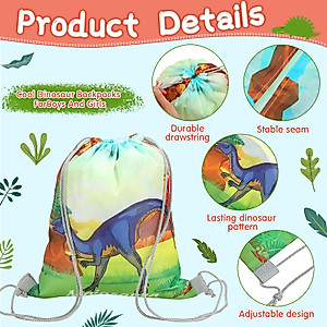 40 Pack Dinosaur Party Supplies Favor Drawstring Bags for Kids Birthday Gift Bags Dino Theme Party Favor Bags Dino Backpack Bag Treat Goodie Candy Bags for Boy Girl Baby Shower School Travel, 20 Style