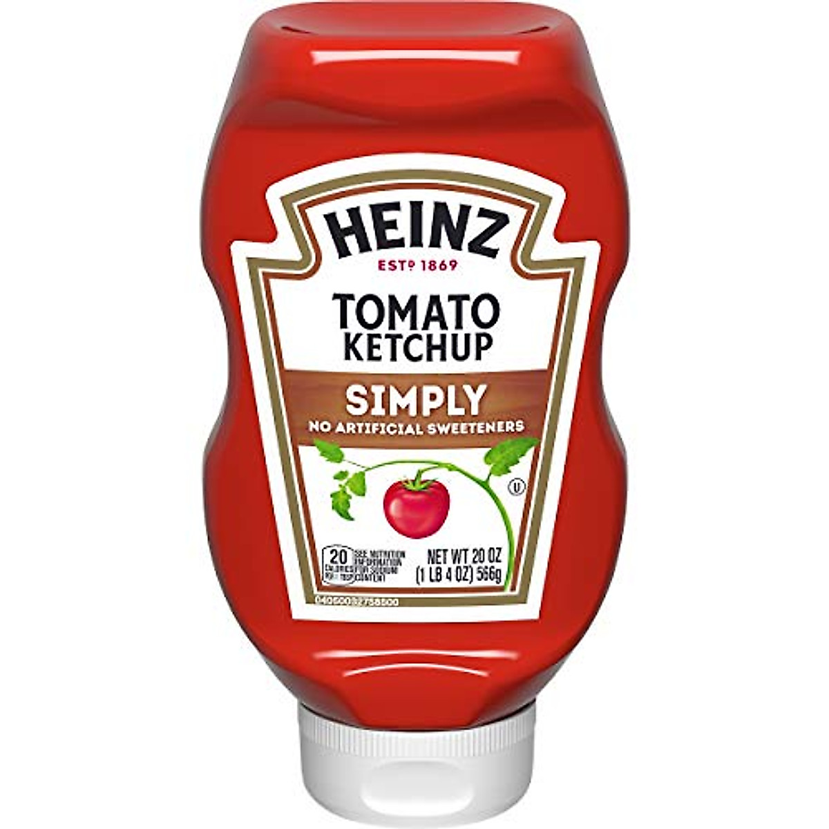 Heinz Simply Tomato Ketchup with No Artificial Sweeteners (20 oz Bottle)