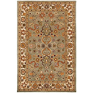 SAFAVIEH Heritage Collection Area Rug - 6' x 9', Light Green & Beige, Handmade Traditional Oriental Wool, Ideal for High Traffic Areas in Living Room, Bedroom (HG959A)