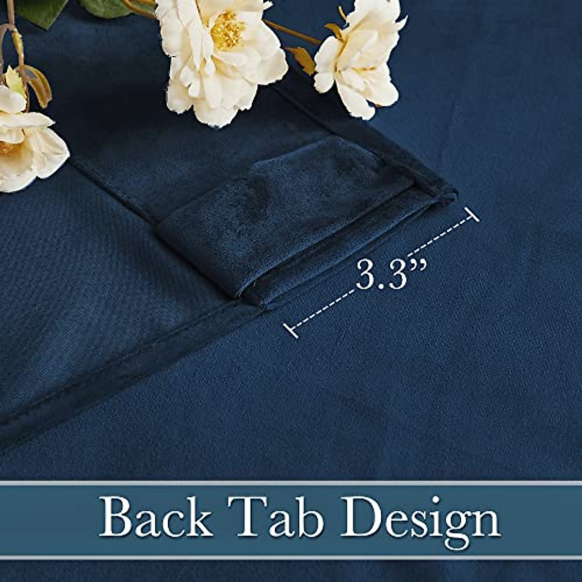RYB HOME Blue Velvet Curtains 84 inches- Blackout Curtains for Living Room, Thermal Insulated Noise Reducing Panels Soft Luxury Window Decor for Kids Bedroom, Navy Blue, W52 x L84 inches, 2 Panels