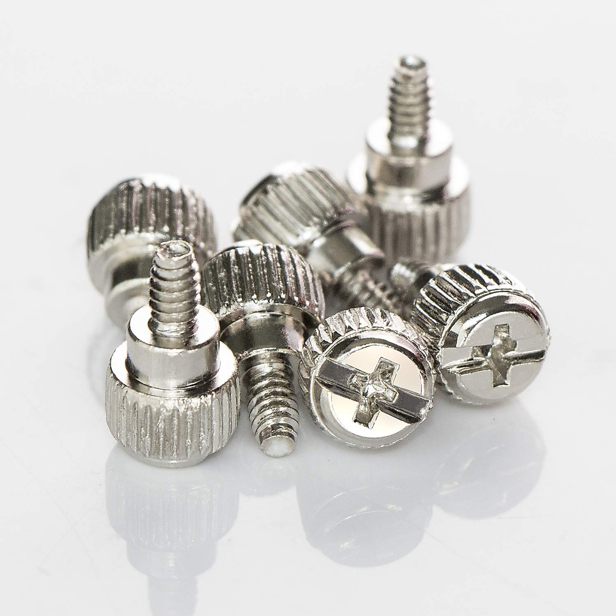 VAPKER 50PCS 6#-32x6 M3.5 PC Computer Case Thumbscrews Thumb Screws Silver Zinc for Hard Drive Computer Case Motherboard Fan Power Graphics