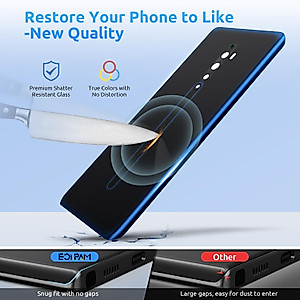 Eonpam Back Glass Replacement for Oppo Reno2 Z Back Cover Rear Housing with Camera Lens + Repair Tool Kit Genuine Rear Glass (Black)