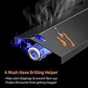 SHINESTAR Grill Heat Plates Replacement Parts for Dyna-Glo, Backyard & Uniflame Grill, DGF510SBP, DGF493BNP, BY15-101-001-02, BY13-101-001-13, Porcelain Steel, 15" x 3-13/16", 5-Pack