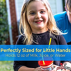Leakproof 12oz Kids Party Cups With Lid and Straw 10Pk. Super Durable and Dishwasher-Safe With BPA Free Material is Reusable or Take and Toss! Great for Child Birthday Parties Travel or Bathroom Cup.