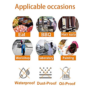 UniPleased Disposable Aprons (100 Count), Plastic apron for Painting Party, Cooking, Housework, Picnic etc.