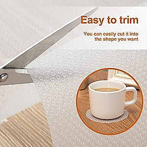 SinhRinh Shelf Liner, Non-Adhesive Drawer Liner, Double Sided Non-Slip Cabinet Liner 17.5IN x 20FT Cuttable and Washable for Kitchen, Shoe Rack and Refrigerator - Clear
