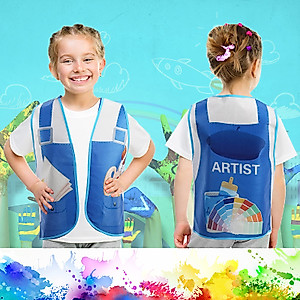 10 Pcs Kids Dress Up Vest Children Role Play Vest Career Costume for Dramatic Pretend Play Party Supplies, 17 x 13.8 Inches(Cool Style)