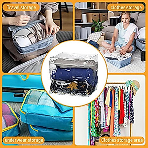 6 Pack Clear Zippered Organizers Foldable Sweater Storage Plastic Storage Bag with Zipper and Handle Clear Storage Bins for Closet Cubic Zippered Containers Zippered Collapsible Cube for Clothes Toy