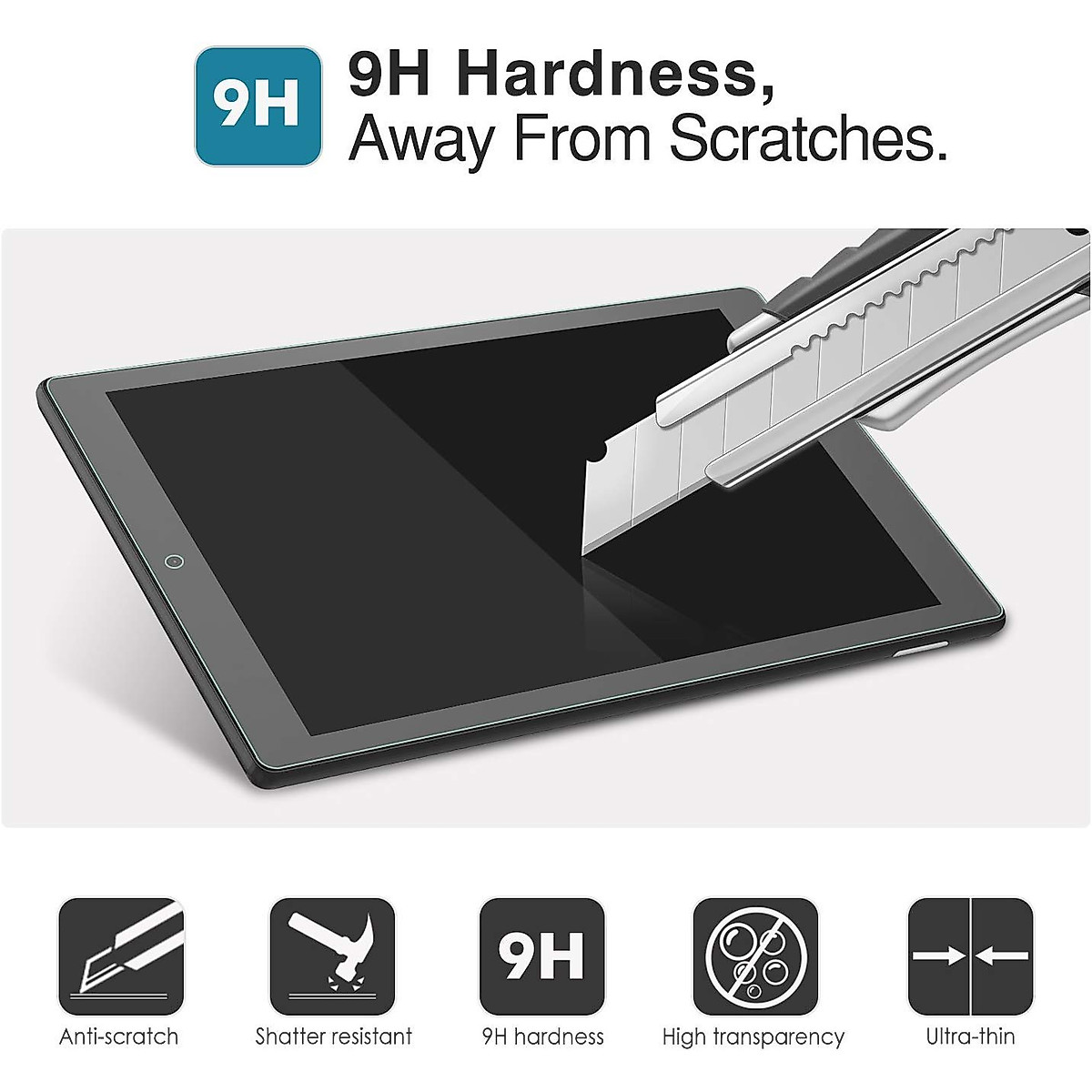 (3 Pack) TiKeDa Screen Protector for Amazon Fire HD 10 2019 Tablet 10.1 inch (9th and 7th Generation, 2019 and 2017 Release) Tempered Glass Screen Protector Not fit Fire HD 10 2021 Version