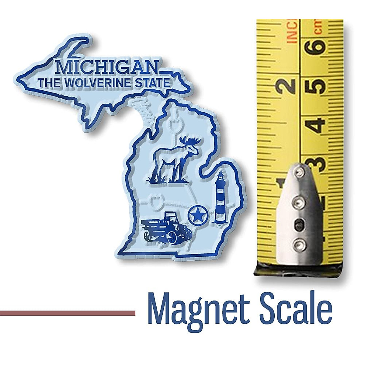 Michigan Small State Magnet by Classic Magnets, 2.4" x 2.3", Collectible Souvenirs Made in The USA