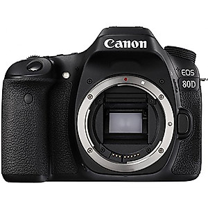 Canon Digital SLR Camera Body [EOS 80D] with 24.2 Megapixel (APS-C) CMOS Sensor and Dual Pixel CMOS AF - Black