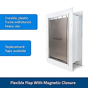 PetSafe NEVER RUST Wall Entry Pet Door - Telescoping Frame - Insulates Better than Metal Doors, Energy Efficient Cat & Dog Door - Interior & Exterior Walls, Weatherproof, Easy to Install & Clean - L