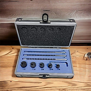 Prolinemax 9 Pieces HSS Keyway Broach Set Standard Cutting Bushings Shim Harden with Case