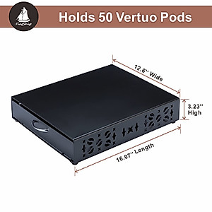 Flagship for Nespresso Pod Holder Vertuo Pod Storage Coffee Pod Organizer Coffee Bar Design And Coffee Machine Stand Black Metal(50 Pods Capacity)