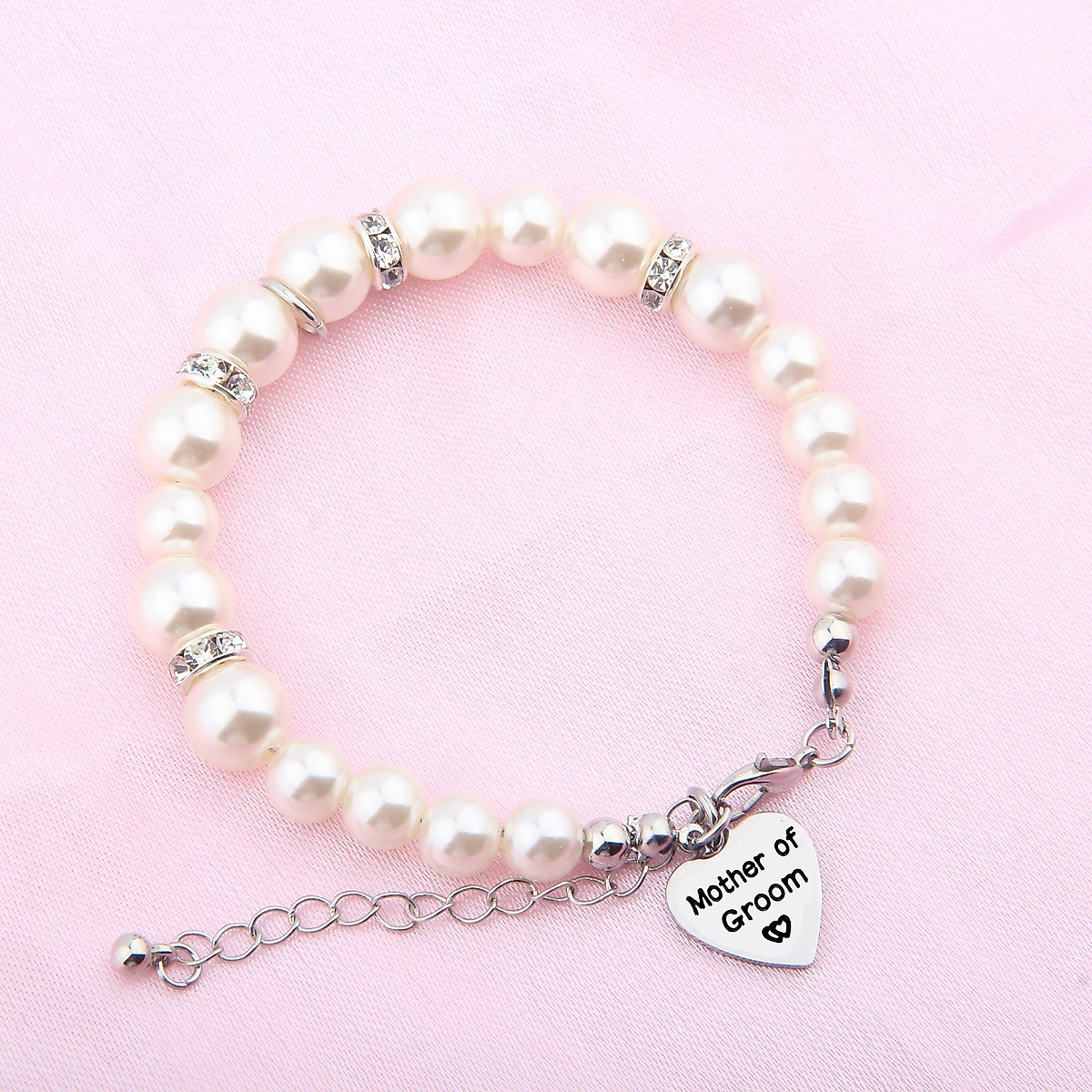 SEIRAA Mother In Law Pearl Bracelet Wedding Gift for Mother of the Bride/Groom (pearl bracelet suit)