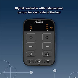 Sunbeam LoftTec Wi-Fi Connected Heated Blanket, Electric Blanket, 10 Heat Settings, King Size, Slate Gray