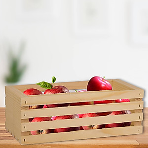 LEISURE ARTS Good Wood Wooden Crate, wood crate unfinished, wood crates for display, wood crates for storage, wooden crates unfinished, 11.75"x 5.5"x 4.25"