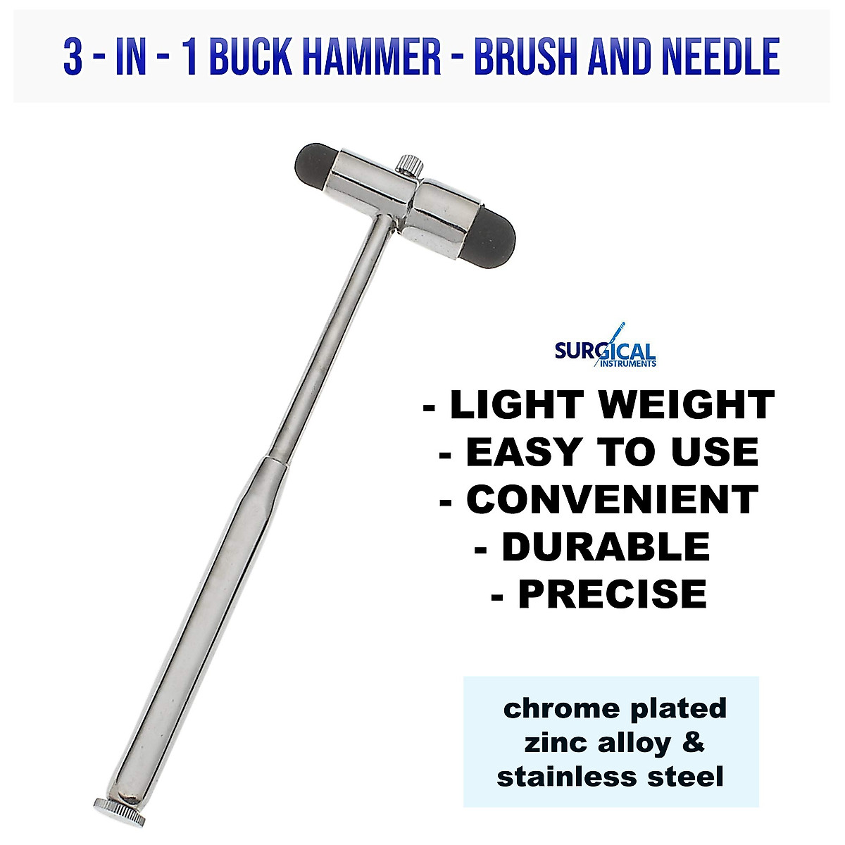 SURGICAL ONLINE 5 pcs Neuro Percussion Berliner Reflex Taylor Buck Hammer Diagnostic Kit