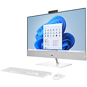 HP Pavilion 27-ca0276z AiO PC Home & Business All-in-One (AMD Ryzen 7 5700U 8-Core, 32GB RAM, 512GB m.2 SATA SSD + 1TB HDD (2.5), AMD Radeon, 27" 60Hz Touch Win 11 Pro) Refurbished (Renewed)