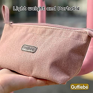 Gutliebe Pencil Case Multifunctional Pencil Pouch Pen Bag Marker Case Pouch Pencil Holder Compact Capacity for High Middle Primary School Student Teen Boy Portable (Pink)