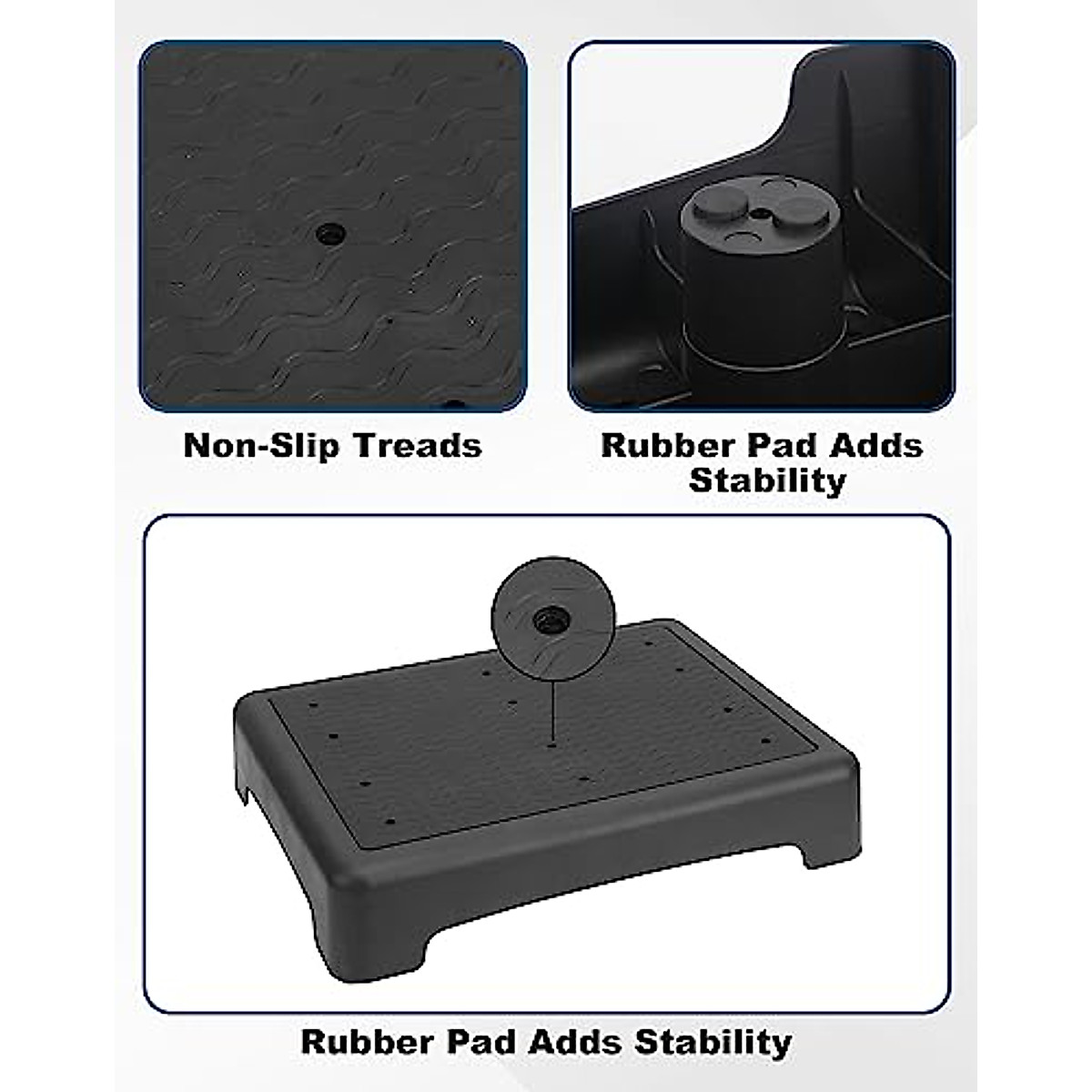 Step Stool for Adults, Heavy Duty, Anti-Slip, Ideal for Outdoor, Kitchen, Bathroom, Bedroom, Plastic, Holds 440 lbs, Half Step Ladder(Medium-Sized)