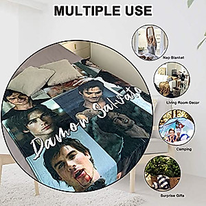 Character Blanket Vampire Throw Blankets Flannel Gifts for Girlfriend Fans Followers Travel Camping Home Office Soft Cozy Plush 130x150 Black 50x60