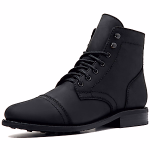 Thursday Boot Company Men's Captain Rugged and Resilient Cap Toe Boot, Black Matte, Size 10