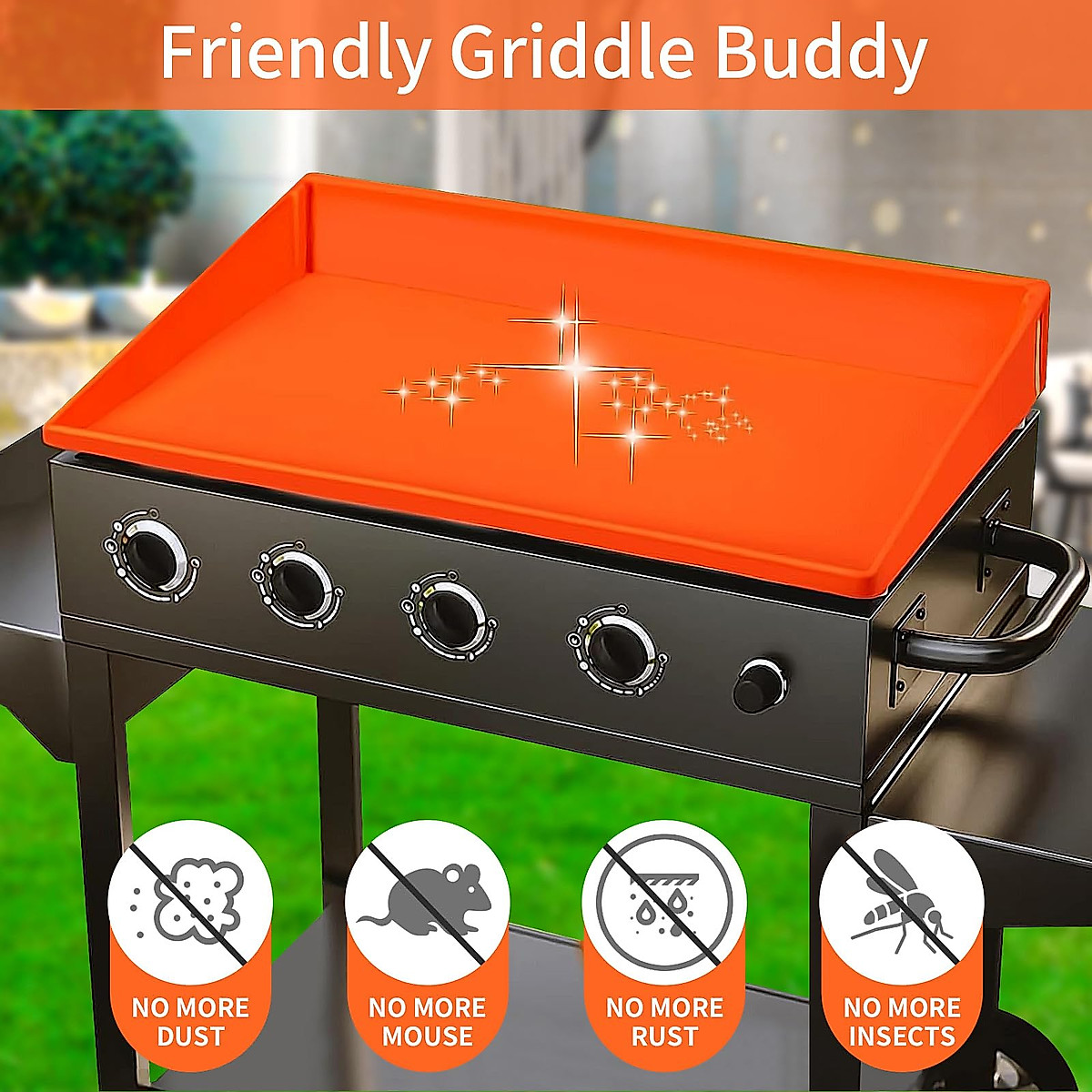 Snuggery Silicone Griddle Mat 36” for Blackstone,Upgraded Full-edge Heavy Duty Food Grade Non-Stick Griddle Cover,Grill Buddy Mat Protect Your Griddle from Dirt & Rust (36 Inch)