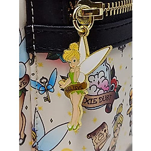 Loungefly Disney Peter Pan Tinkerbell Tattoo Print Womens Double Strap Shoulder Bag Purse
