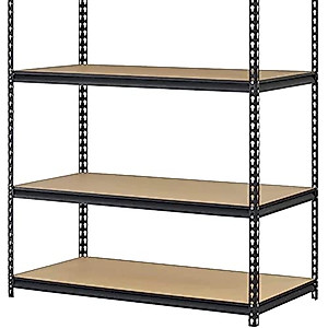 Juggernaut Storage 48" W x 18" D x 72" H 5-Shelf Steel Shelving, Black (SS4818-5BLK)