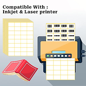 480 Pcs White Blank Labels Self Adhesive Library Book Spine Labels 1" x 1.5" Mailing Address Label Stickers Small Barcode Labels for Laser/Ink Jet Printers