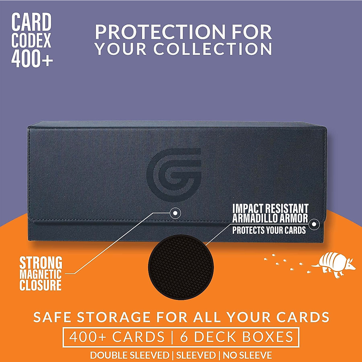 Guilt Free Gaming Card Codex 400+ | TCG Deck Storage - Holds Sleeved Cards, Deck Boxes, and More. Protection for your Collection
