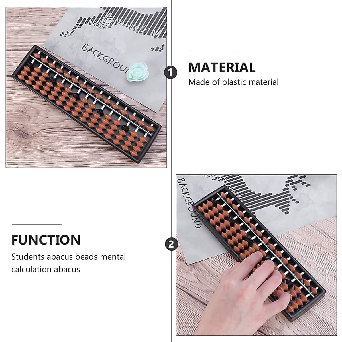 YARDWE 2pcs 15 File Abacus Japan Preschool Plastic to Stack