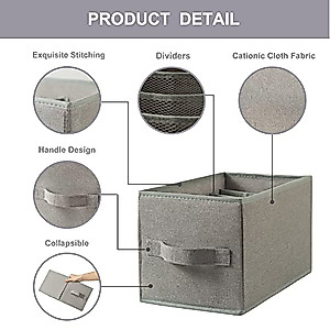 Qozary 3 Pack Wardrobe Clothes Organizer for T-shirt, 7 Grids Foldable Closet Organizers and Storage Bins for Bedroom, Clothes Organizer Box for T-shirts, Leggings, Scarves, Skirts