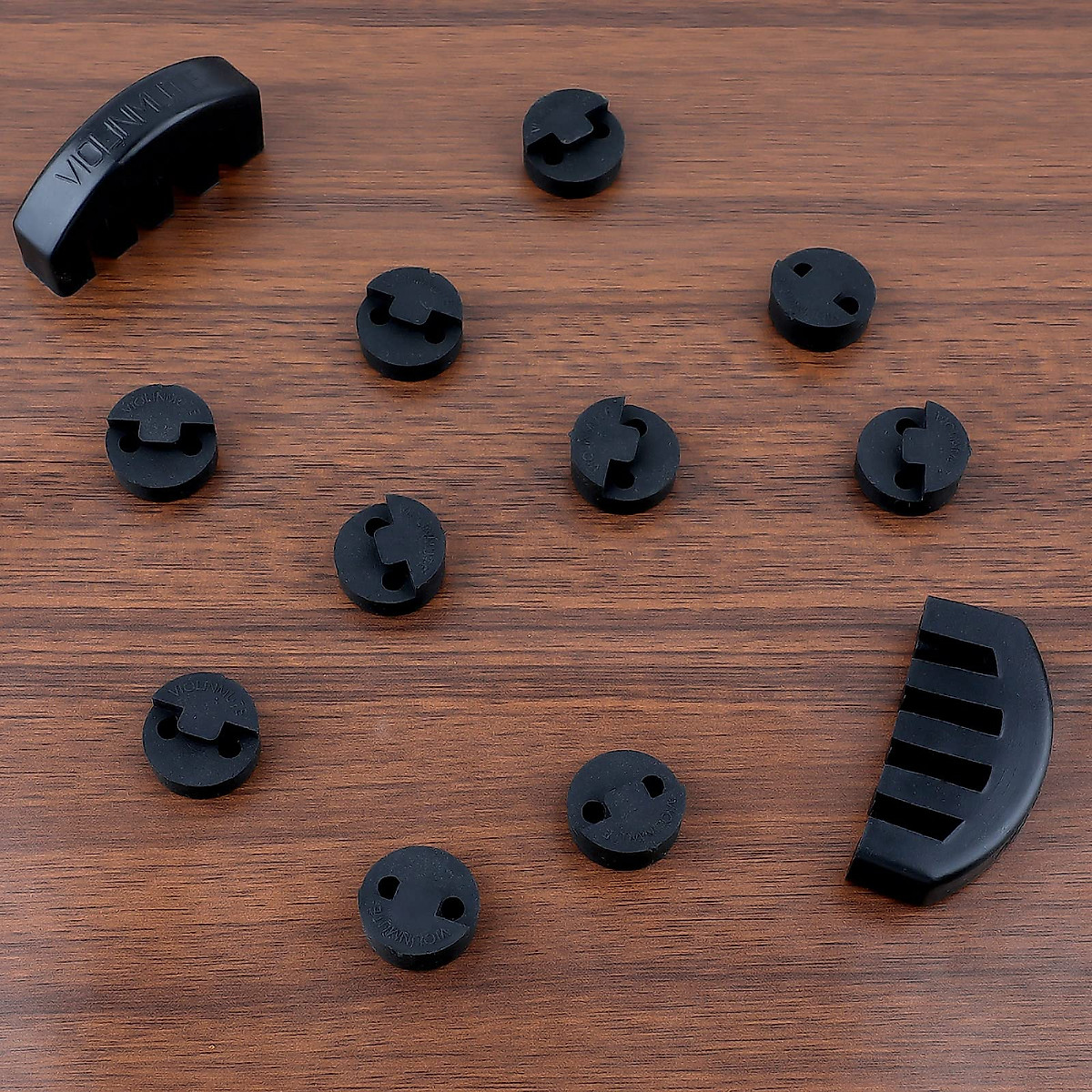 Rubber Violin Practice Mute Set, 10 Pack Round Tourte Style Mute for Violin and Small Viola & 2 Pack Claw Style 4/4 Violin Practice Mute,Ultra Practice Silencer(Black)