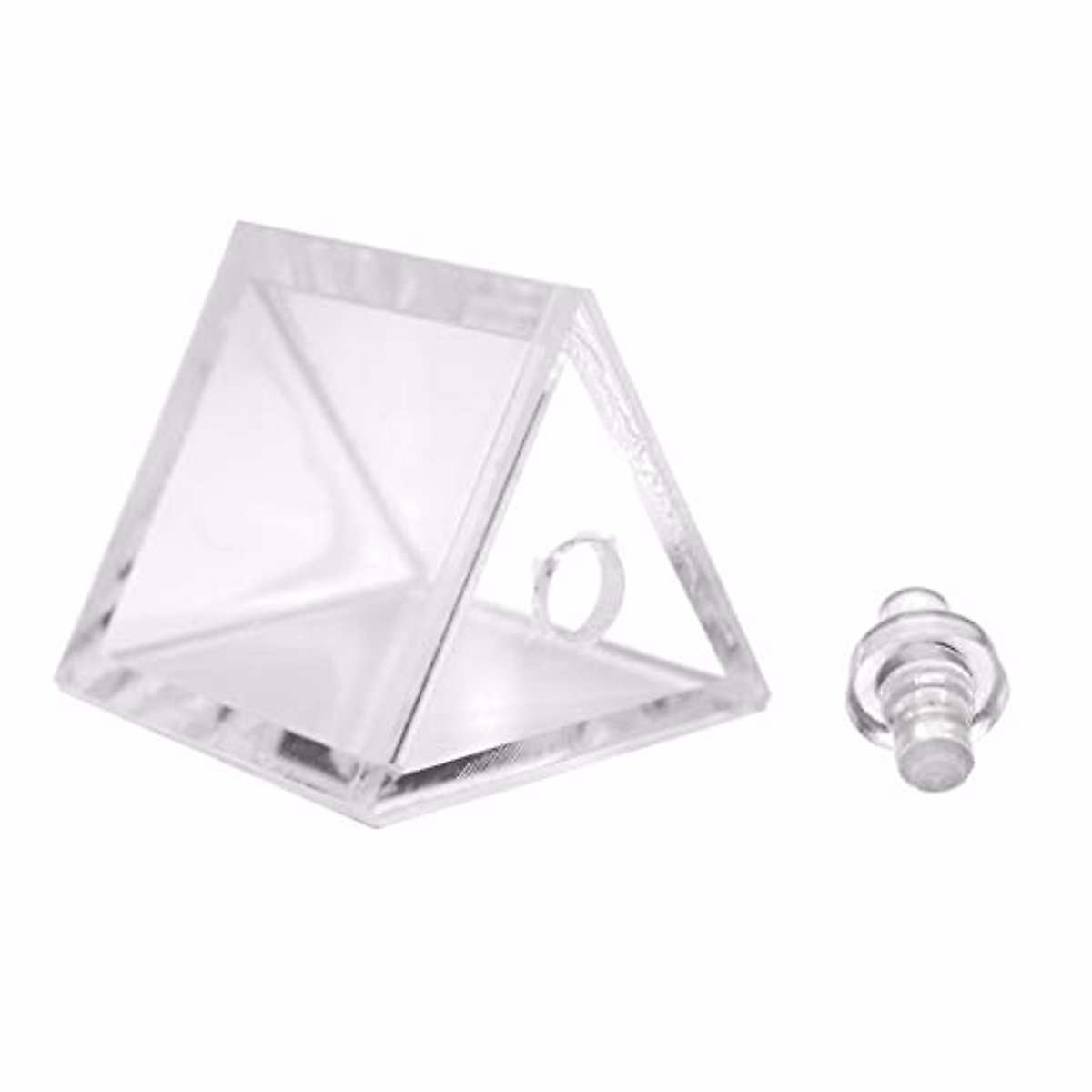 Hollow Acrylic Prism & Stopper, 1.5 Inch - Great for Studying Snell's Law of Refraction - Eisco Labs